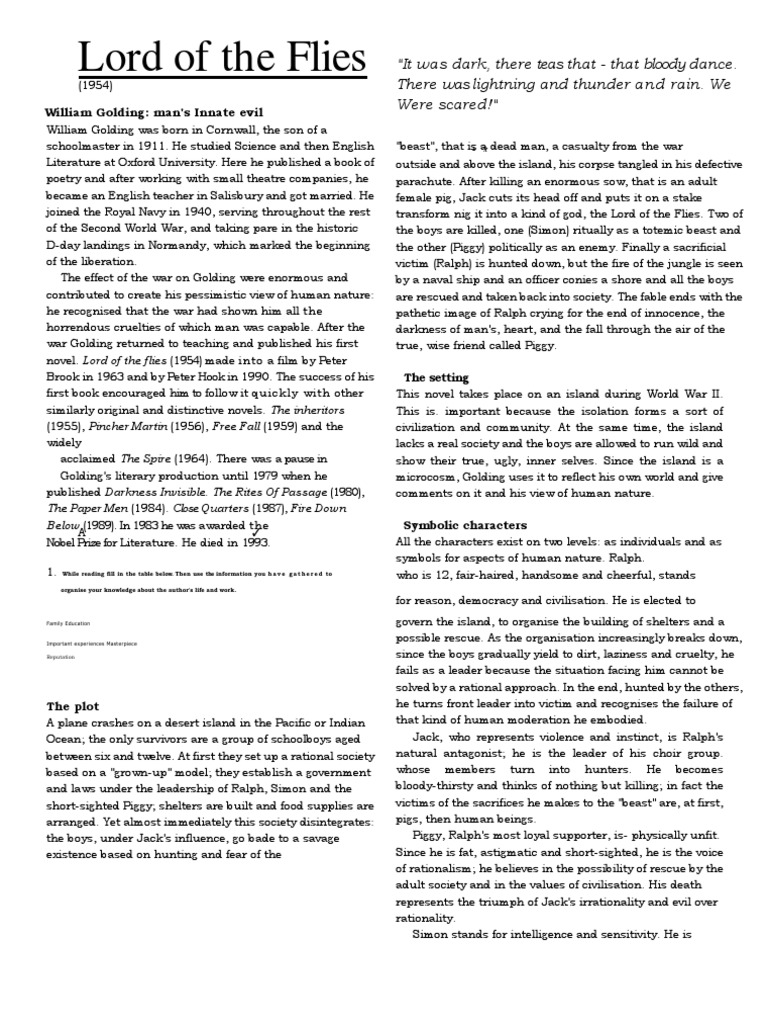 Lord of The Flies | PDF