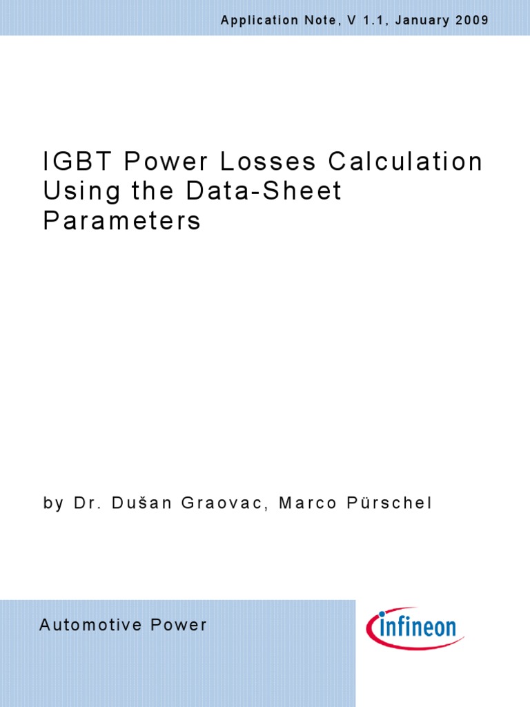 IGBT Power Losses Calculation Using The Data-Sheet Parameters | PDF | Power Inverter ...