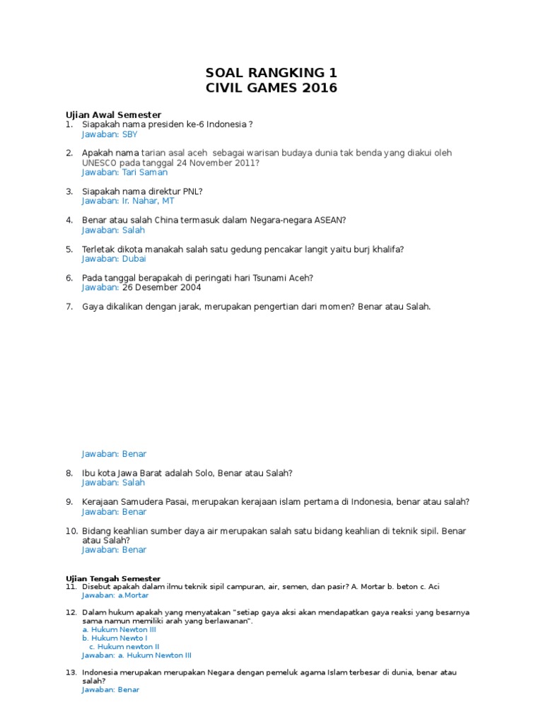 Soal Rangking 1 | PDF