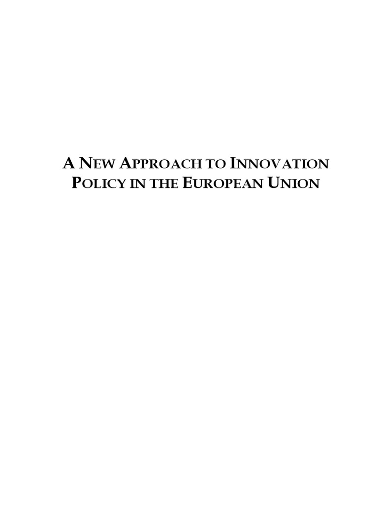 New Approach On Innovation - Policy | PDF | European Union | Innovation