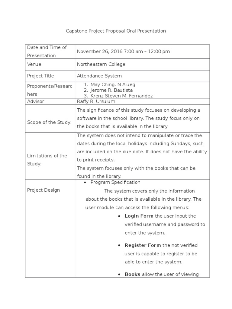 Capstone Project Proposal Oral Presentation1 | PDF | My Sql | Oracle ...
