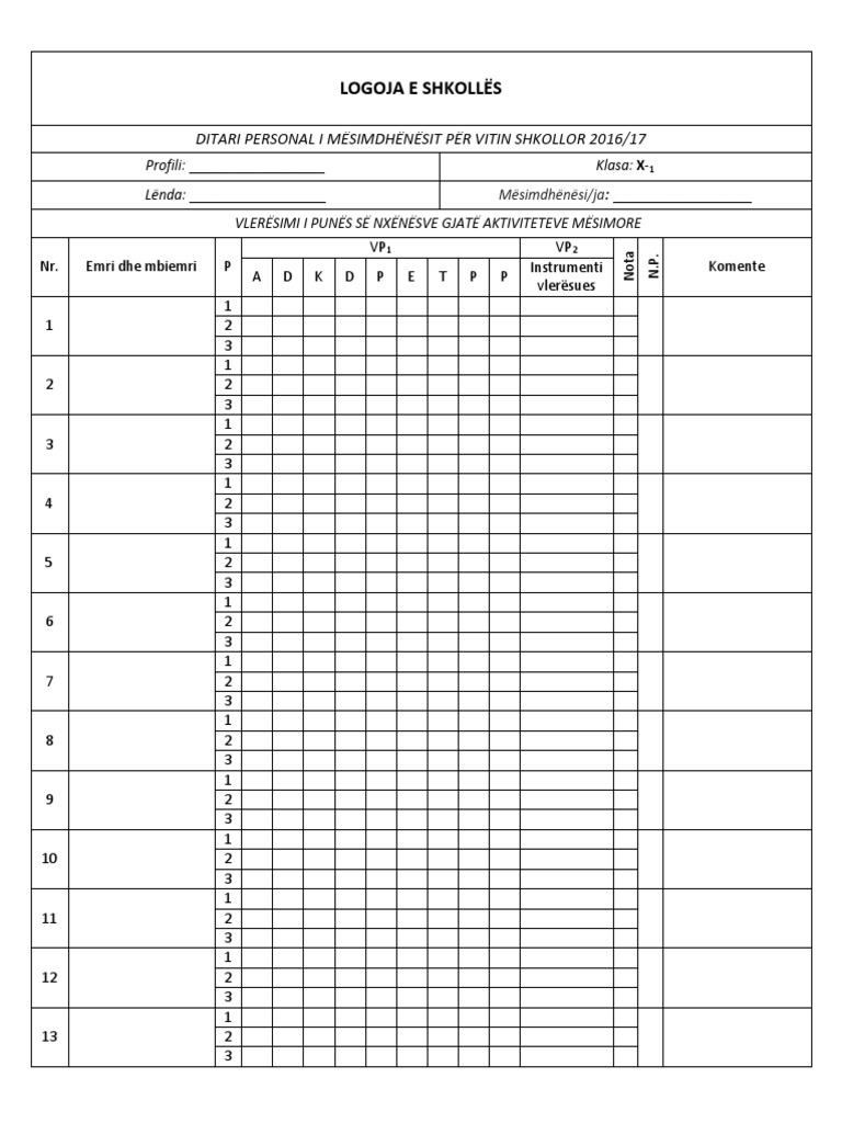 Ditari Personal I M - Simdh - N - Sit Mentor Hajrizi | PDF
