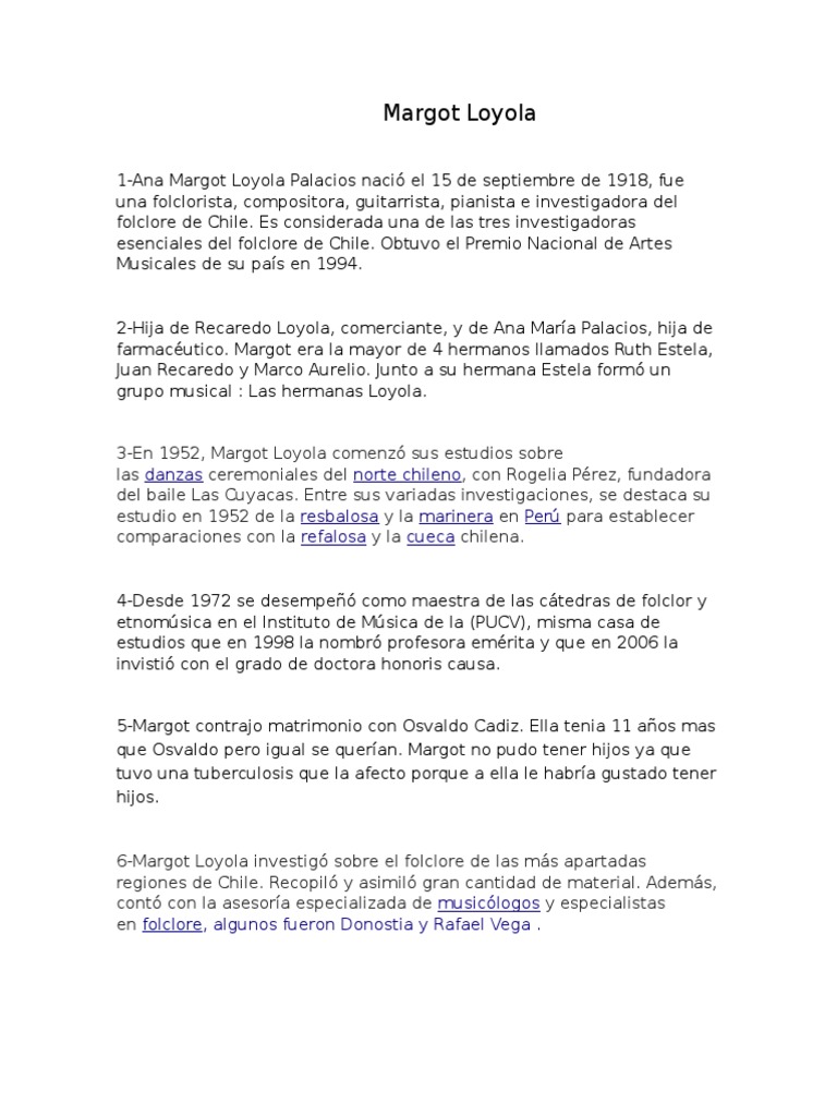 Margot Loyola | PDF | Entretenimiento (general)