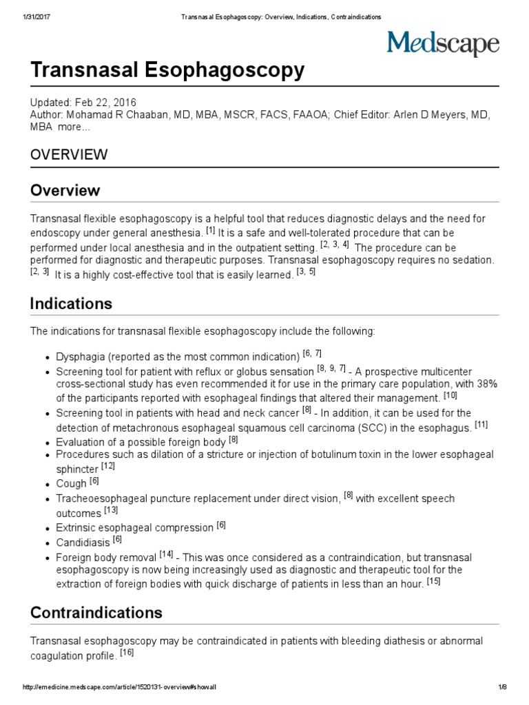 Transnasal Esophagoscopy_ Overview, Indications, Contraindications.pdf ...