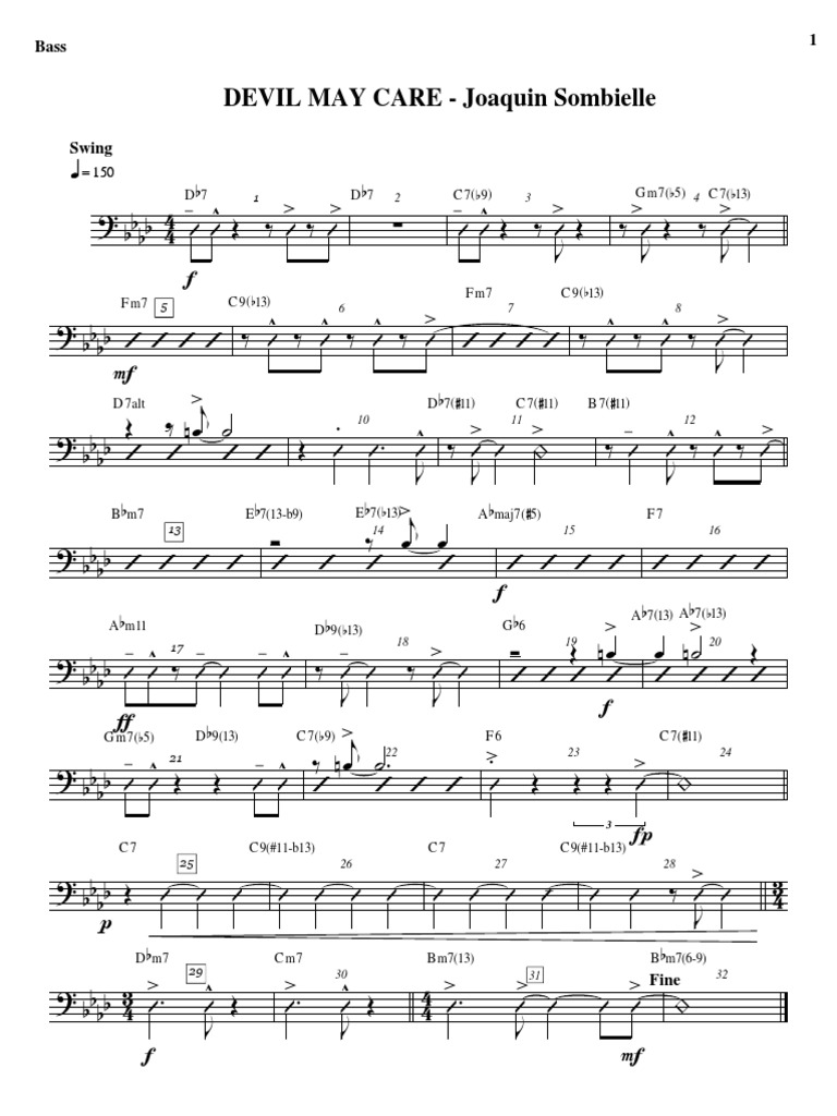 Devil May Care Score - Bass | PDF