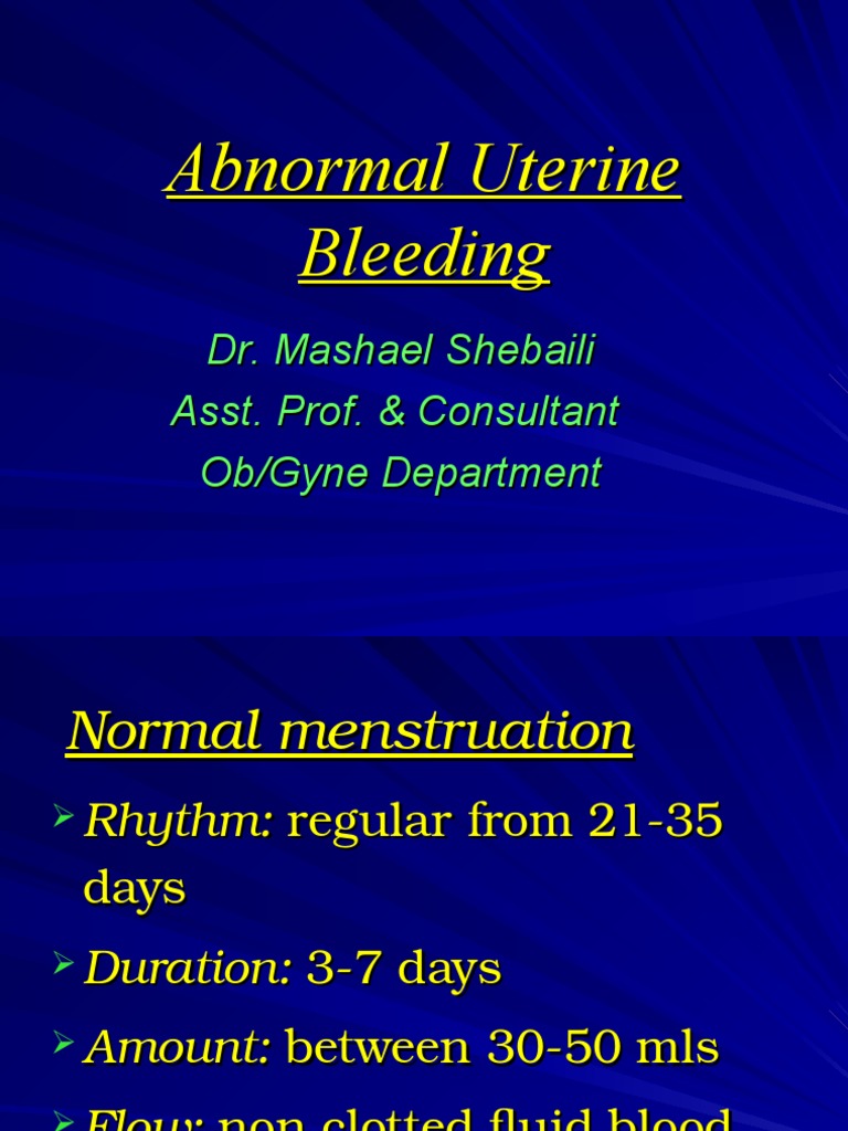 Abnormal Uterine Bleeding | PDF | Menstrual Cycle | Ovarian Cancer