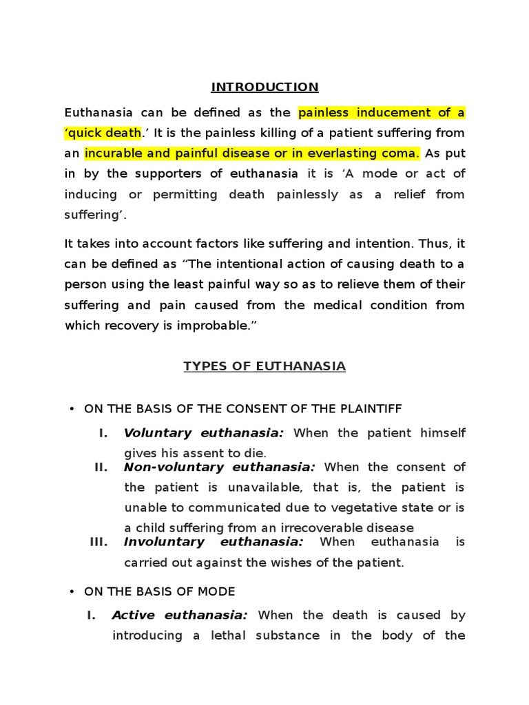 The Ethics of Euthanasia: A Comparative Analysis | PDF | Applied Ethics | Justice