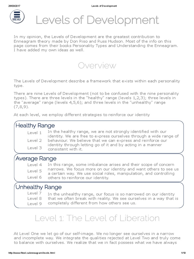 Levels of Development | Download Free PDF | Enneagram Of Personality ...