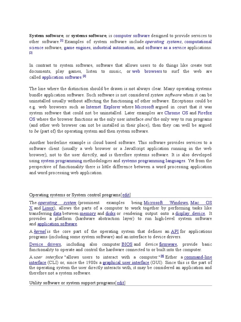 Operating Systems: System Software, or Systems Software, Is | PDF ...
