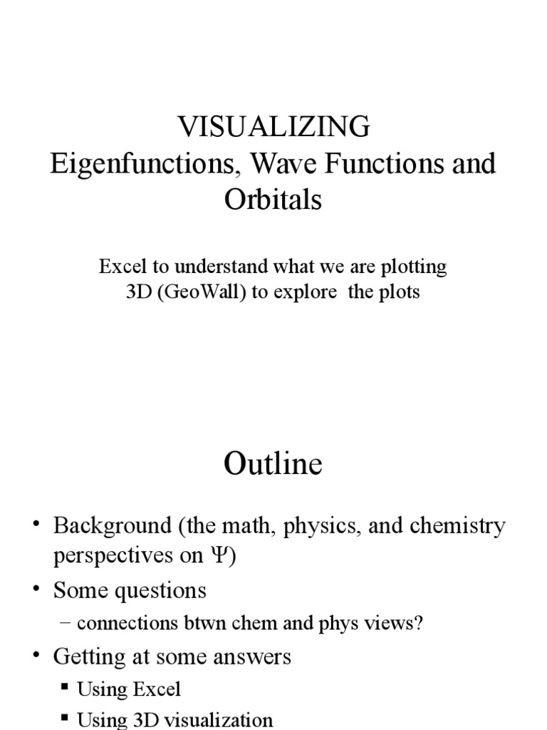 Wave Functions And Orbitals 2 Pdf Atomic Orbital Wave Function