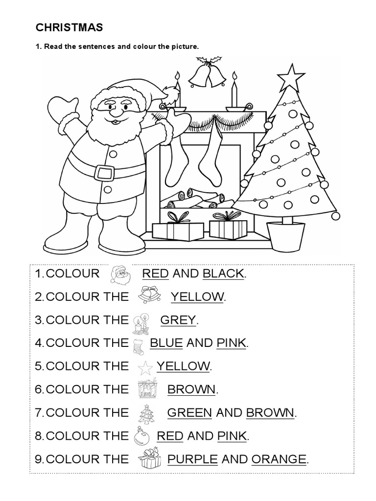 Read The Sentences and Colour The Picture | PDF | Language Arts ...
