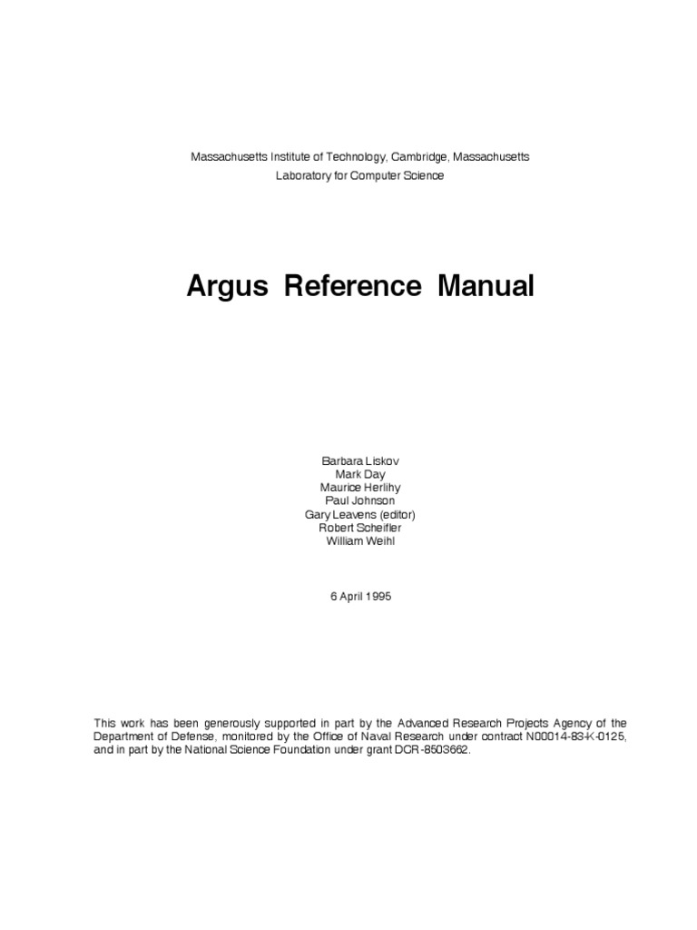 Argus Manual | PDF | Parameter (Computer Programming) | Data Type
