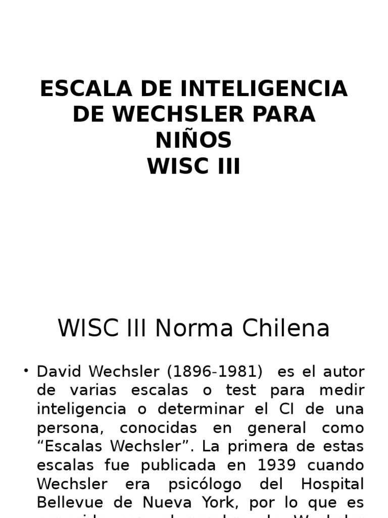 Escala de Inteligencia para de Wechsler para Niños | PDF | Memoria | Neurociencia
