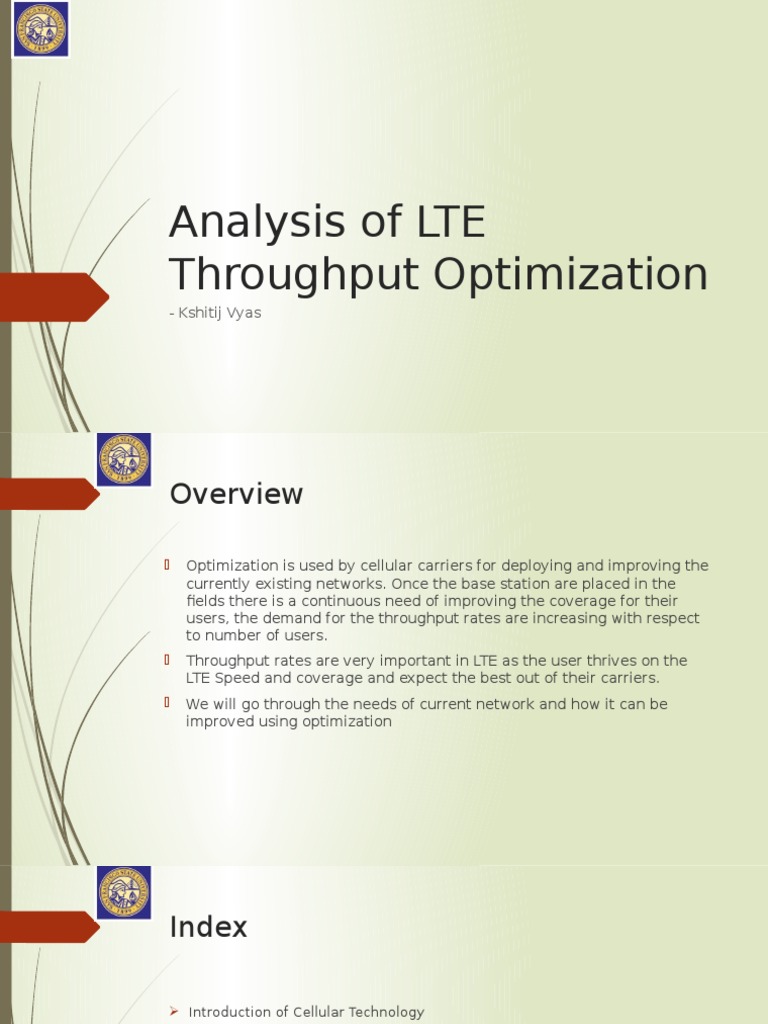 Analysis of LTE Throughput Using Optimization | PDF | Lte (Telecommunication) | High Speed ...