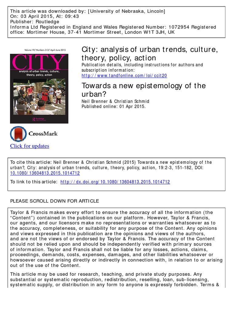 City: Analysis of Urban Trends, Culture, Theory, Policy, Action | PDF ...