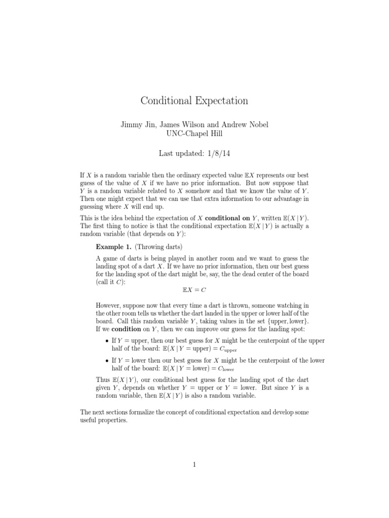 Conditional Expectation | PDF | Expected Value | Random Variable Conditional Expectation | PDF | Expected Value | Random Variable