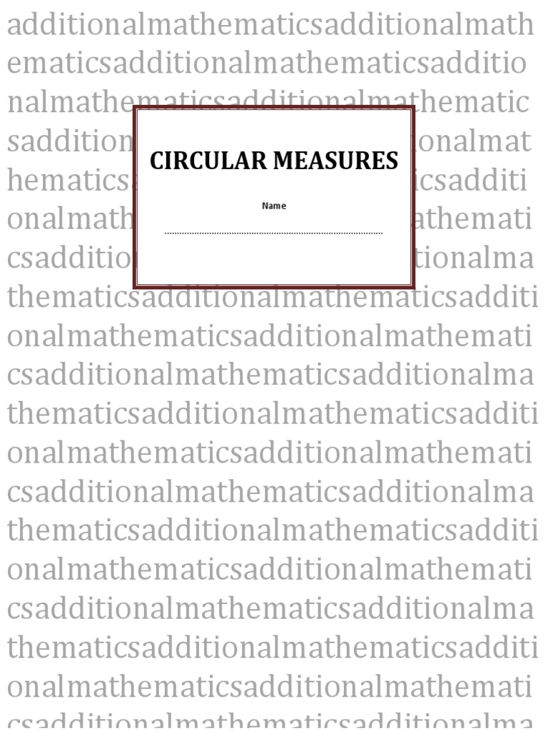 Circular Measures PDF | PDF | Geometric Shapes | Rotation