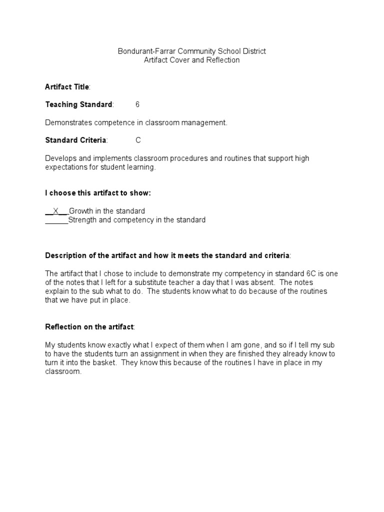 Artifact Title: Teaching Standard | PDF