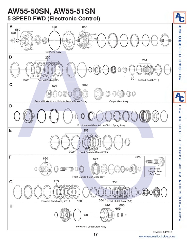 AW55-50SN, AW55-51SN: 5 SPEED FWD (Electronic Control) | Descargar ...