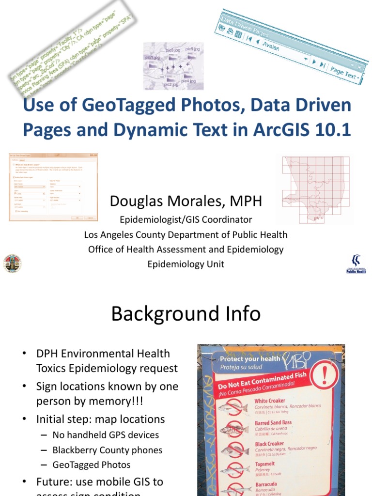 Use Of Geotagged Photos Data Driven Pages And Dynamic Text In Arcgis 101 Pdf Information