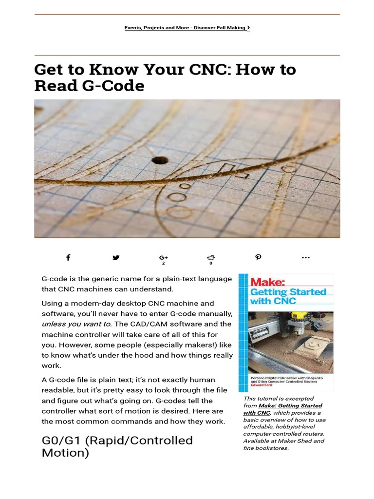 Get To Know Your CNC - How To Read G-Code | PDF | Numerical Control ...