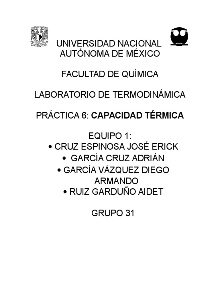 Capacidad Térmica | PDF | Capacidad calorífica | Calor