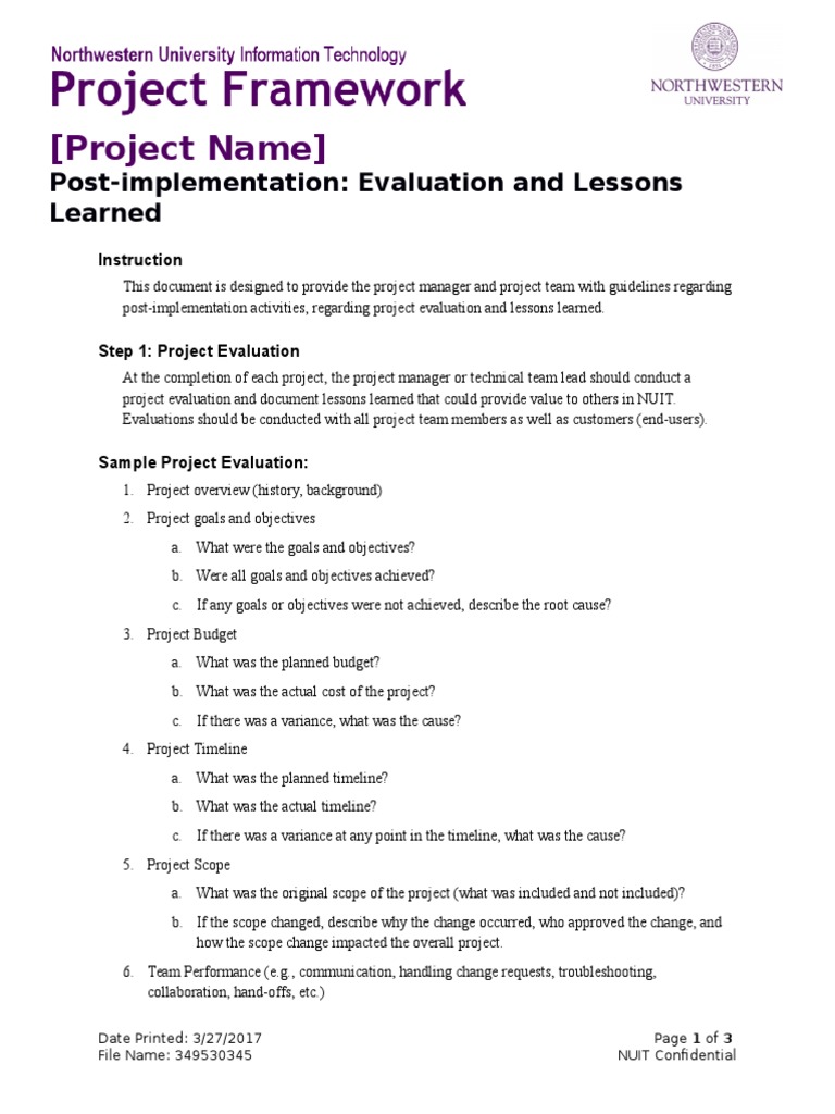Evaluation and Lessons Learned v061111 | Download Free PDF | Goal ...