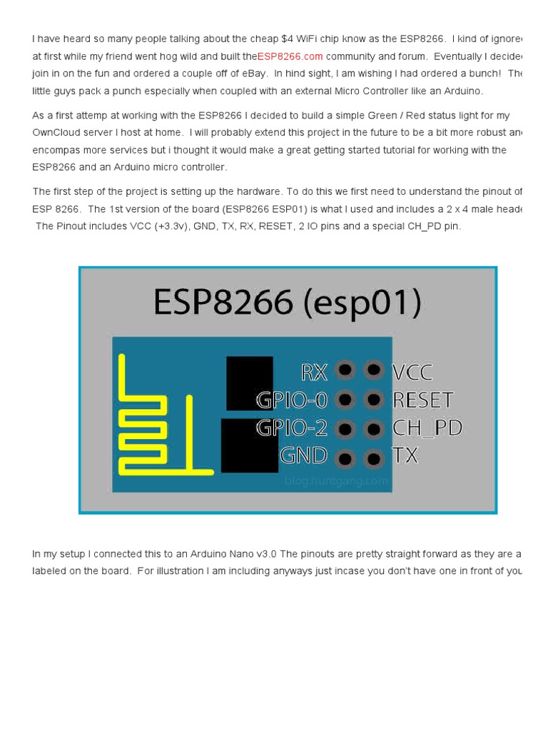 Arduino ESP8266 Tutorial - Web Server Monitor Example | PDF | Hypertext Transfer Protocol | Wi Fi