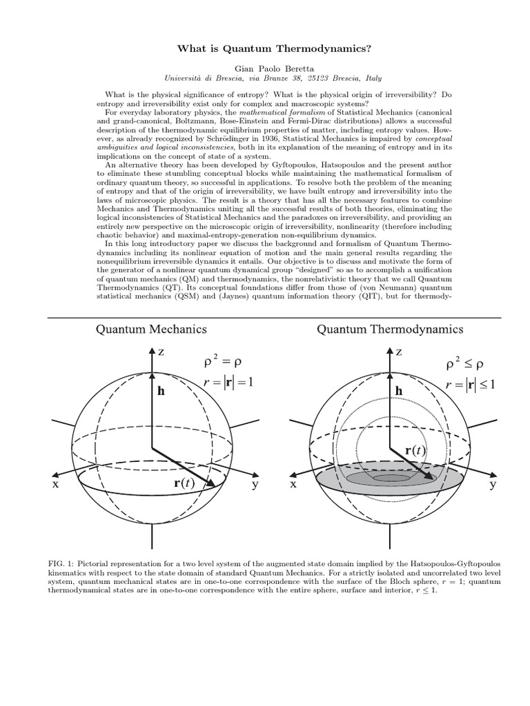 What Is Quantum Thermodynamics PDF | PDF