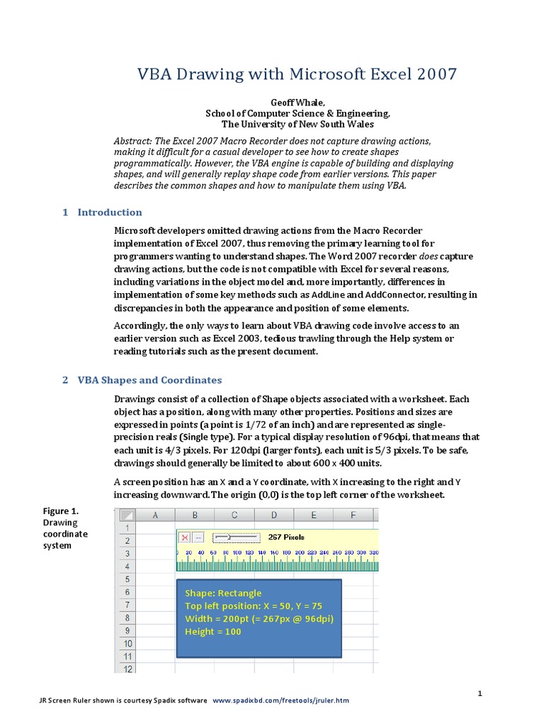 VBA Drawing WithExcel2007-V1 | PDF | Visual Basic For Applications ...