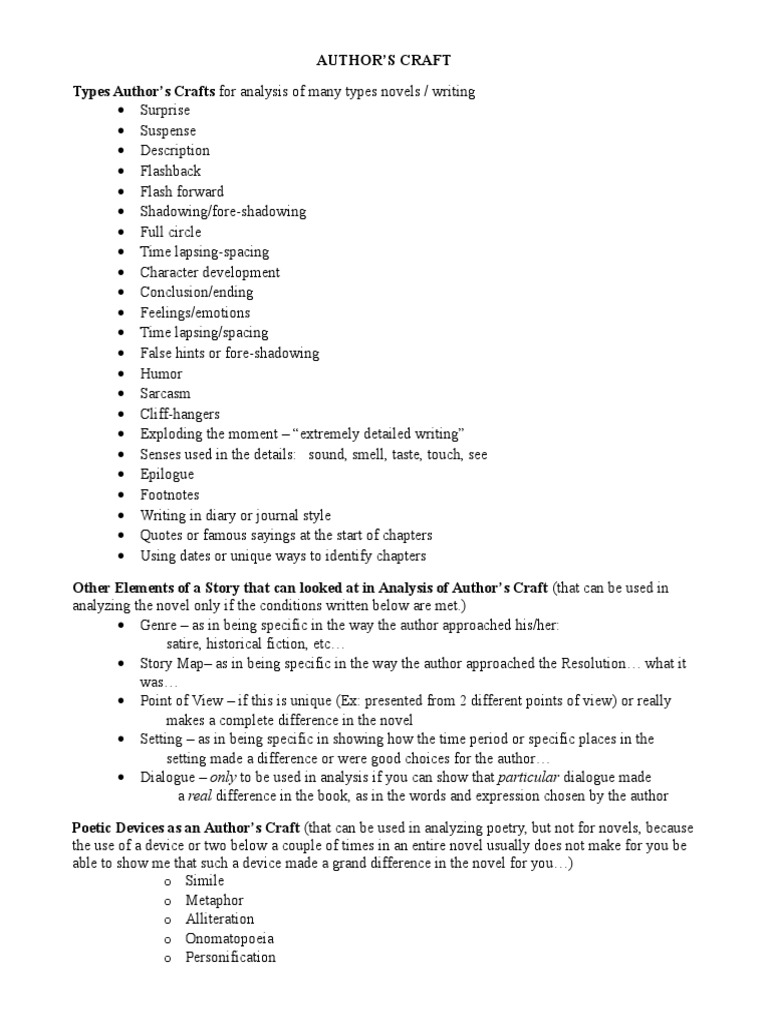 Analyzing Author's Craft Techniques | PDF | Ellipsis | Poetry