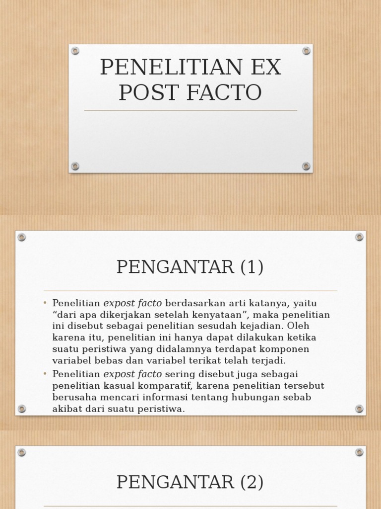 Penelitian Ex Post Facto | PDF