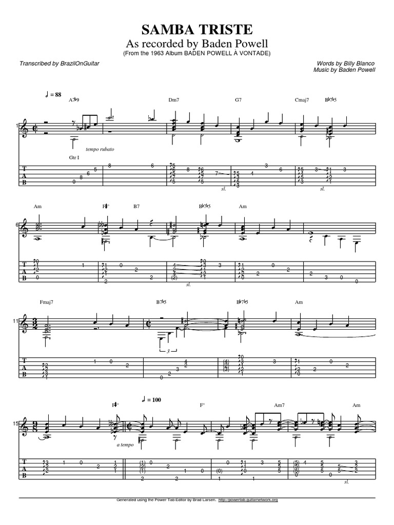 Baden Powell - Samba Triste | PDF