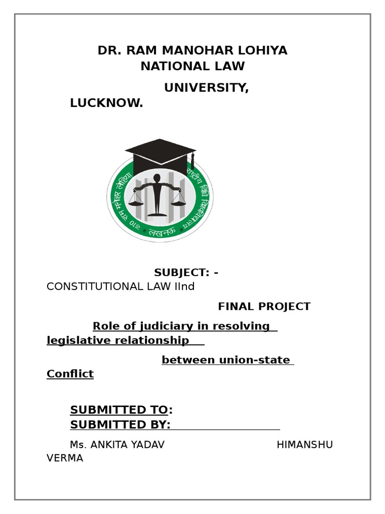 Legislative Relations Between the Union and States in India: An ...