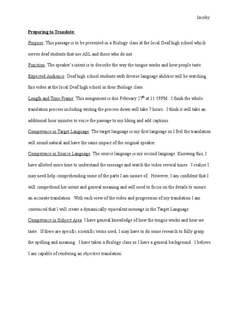 Asl - Engl Translation Tongue | PDF | Taste | Tongue