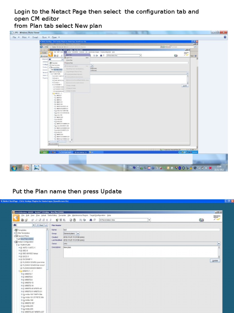 Login To The Netact Page Then Select The Configuration Tab and Open CM ...