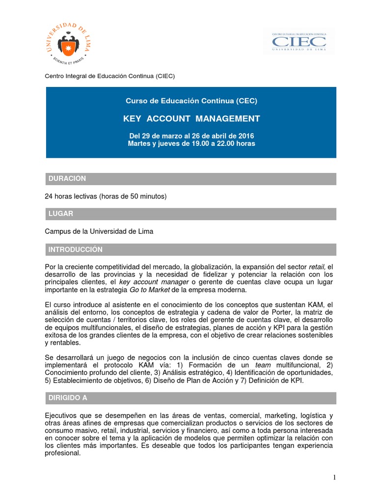 Key Account Management | PDF | Al por menor | Marketing