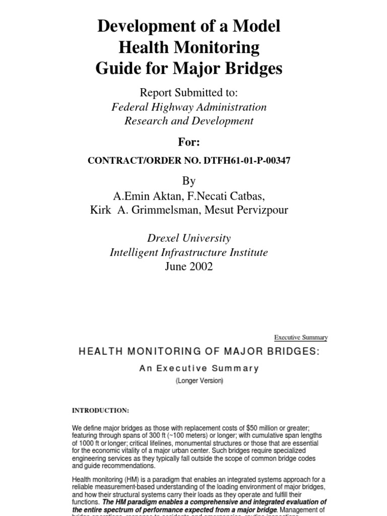 Development of A Model Health Monitoring Guide For Major Bridges | PDF ...