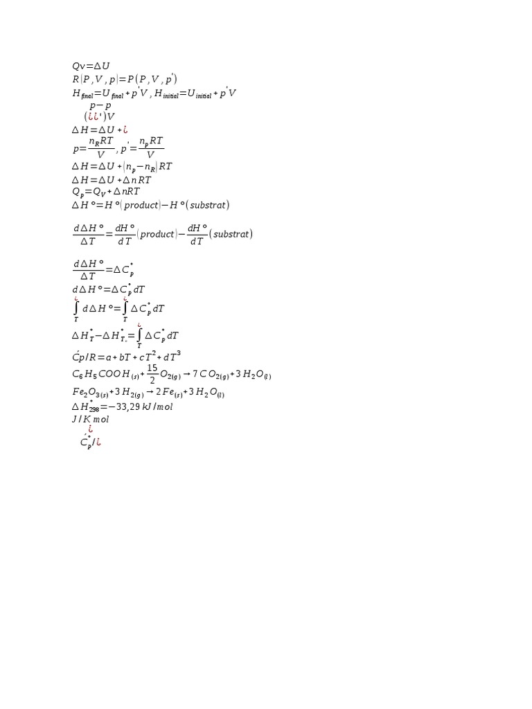 Equation of Physic Chemical | PDF