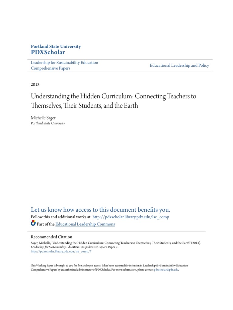 Understanding The Hidden Curriculum - Connecting Teachers To Thems ...