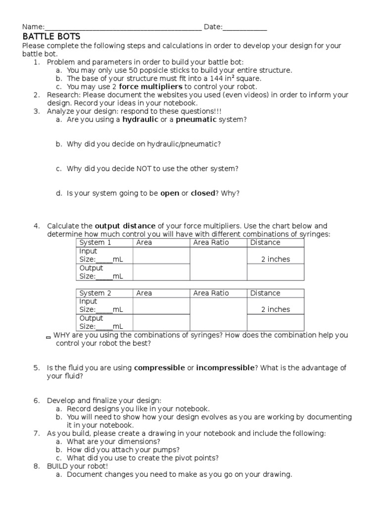 Battle Bots Project Guidelines | PDF | Cognition | Cognitive Science