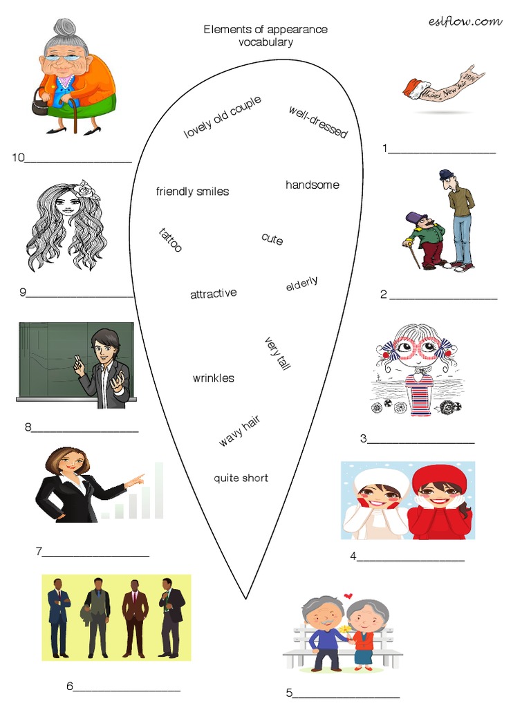 Elements of appearance vocabulary for ESL learners | PDF