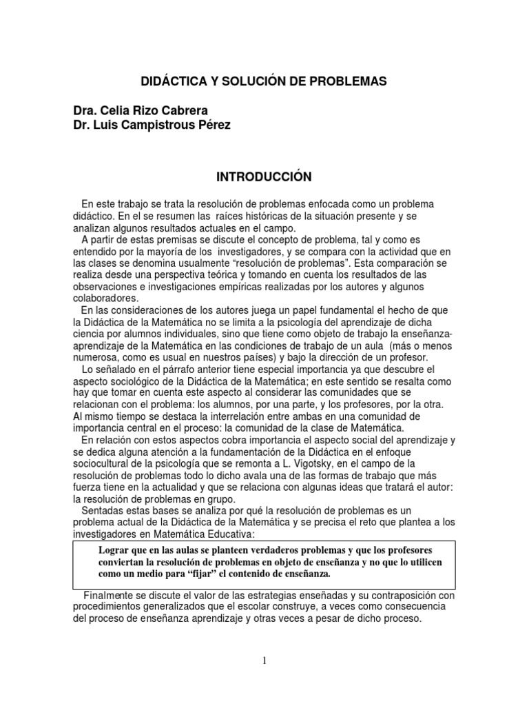 Estrategias para Resolver Problemas Matemáticos | PDF | Heurístico ...