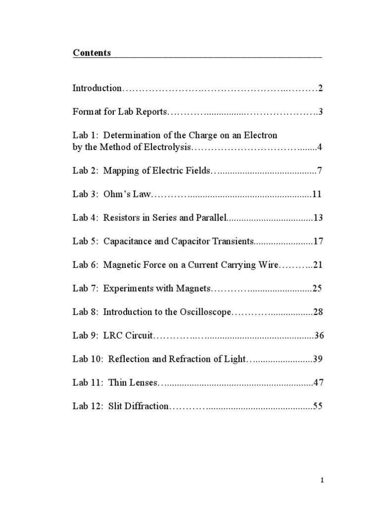 PHY 2049L Lab Manual | PDF | Capacitor | Electrical Resistance And ...