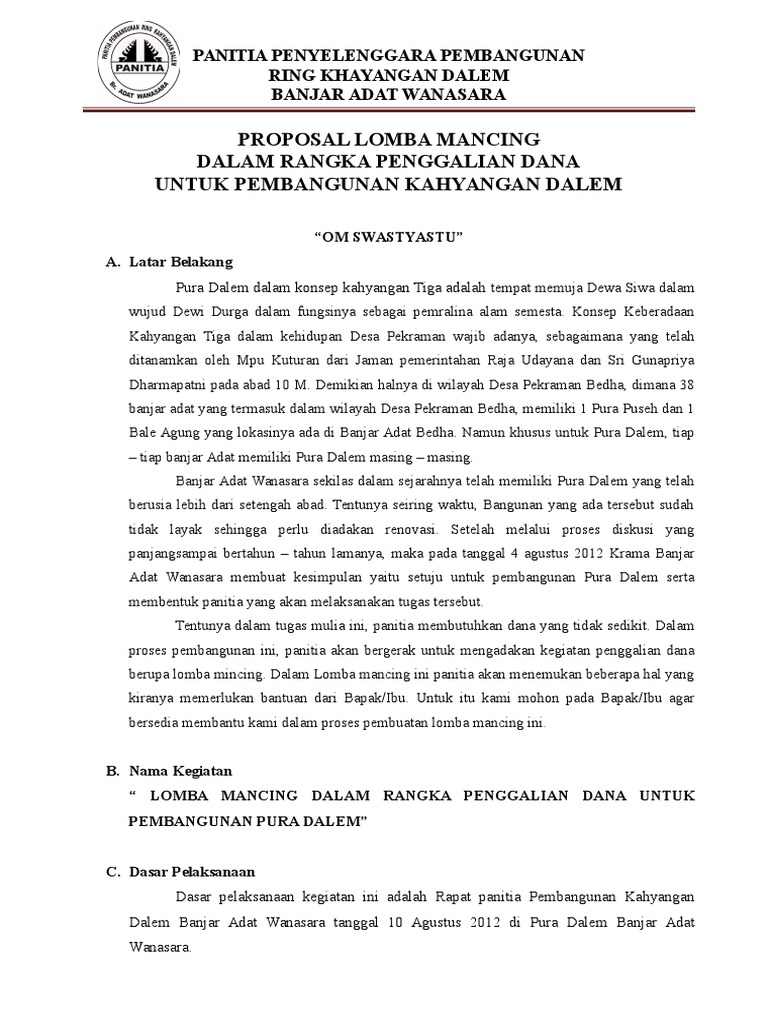 Proposal Lomba Mancing | PDF