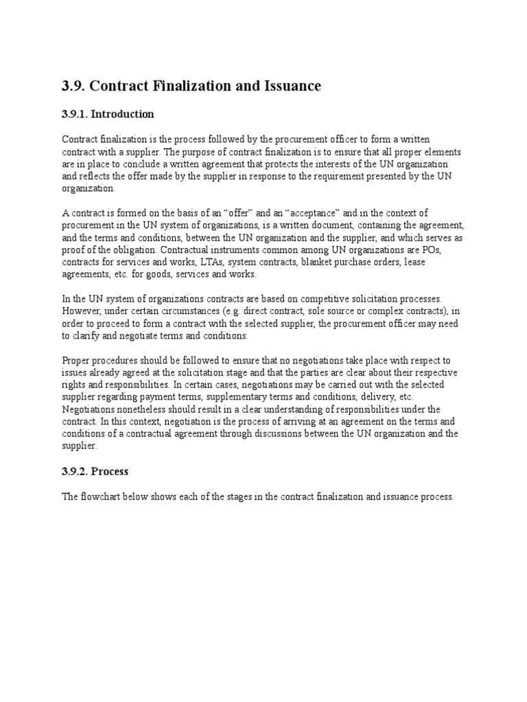 3.9. Contract Finalization and Issuance | PDF | Contractual Term ...