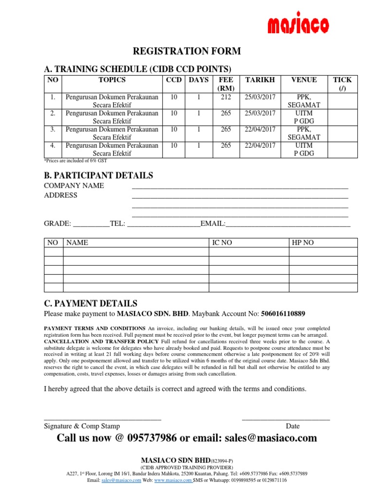 CIDB CCD Points Training Registration | PDF | Services (Economics ...