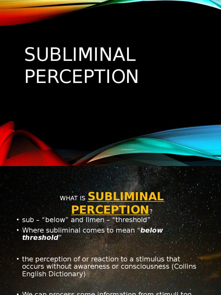 Subliminal Perception and Extrasensory Perception | PDF | Clairvoyance ...