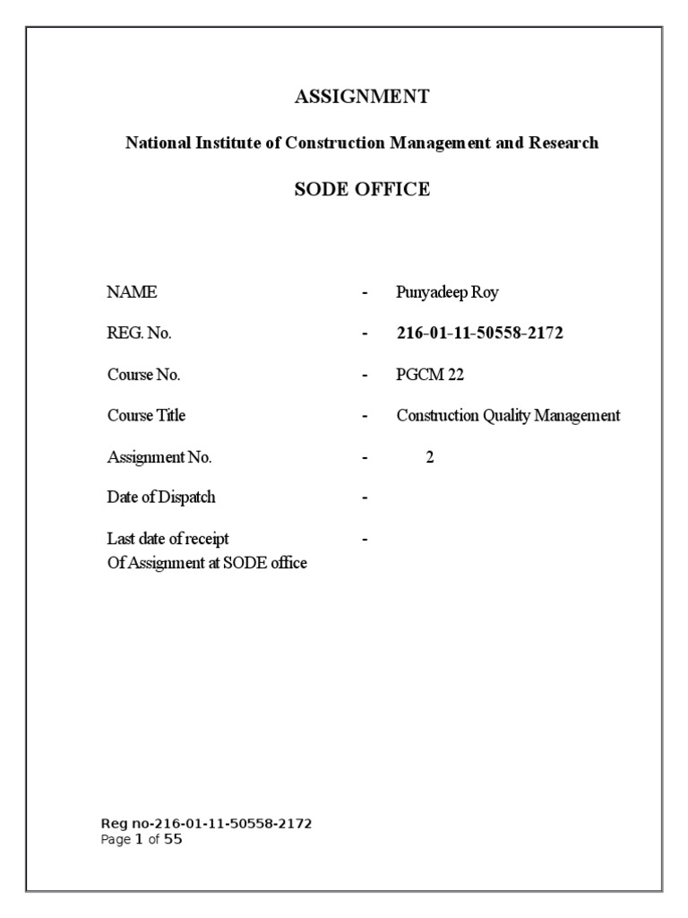 Assignment PG CM 22 | PDF | Quality Assurance | Quality (Business)