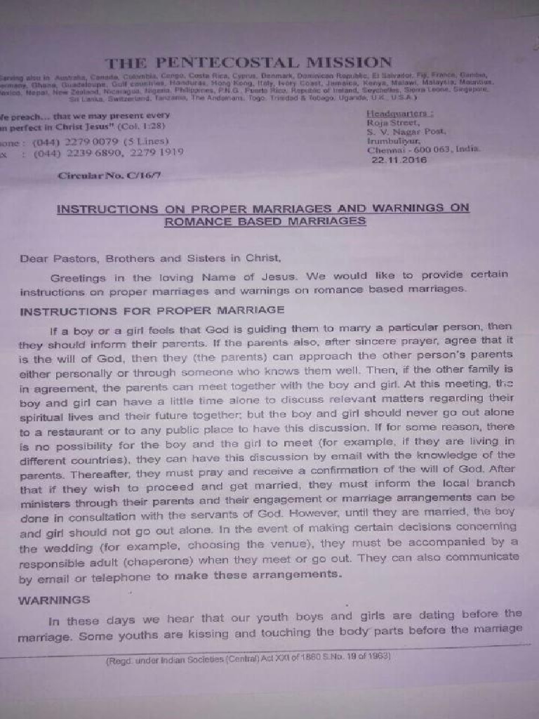 TPM Marriage Circular | PDF